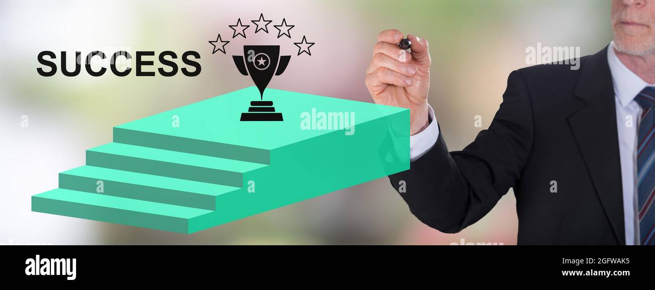 Businessman drawing a success concept Stock Photo - Alamy
