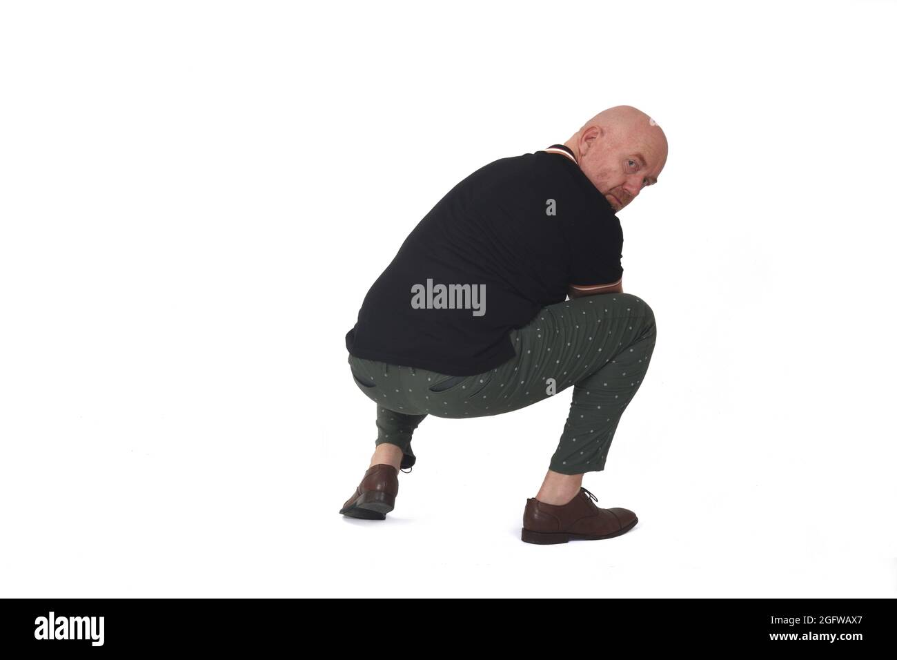 Crouching Person Back View