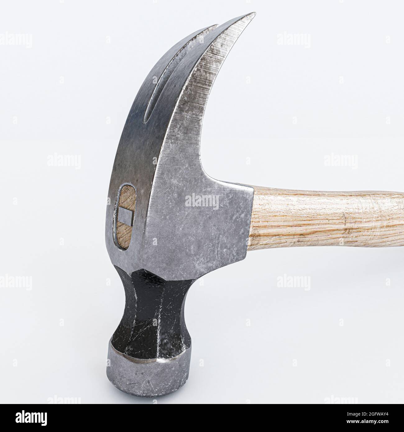 hammer isolated on white background 3d illustration Stock Photo - Alamy