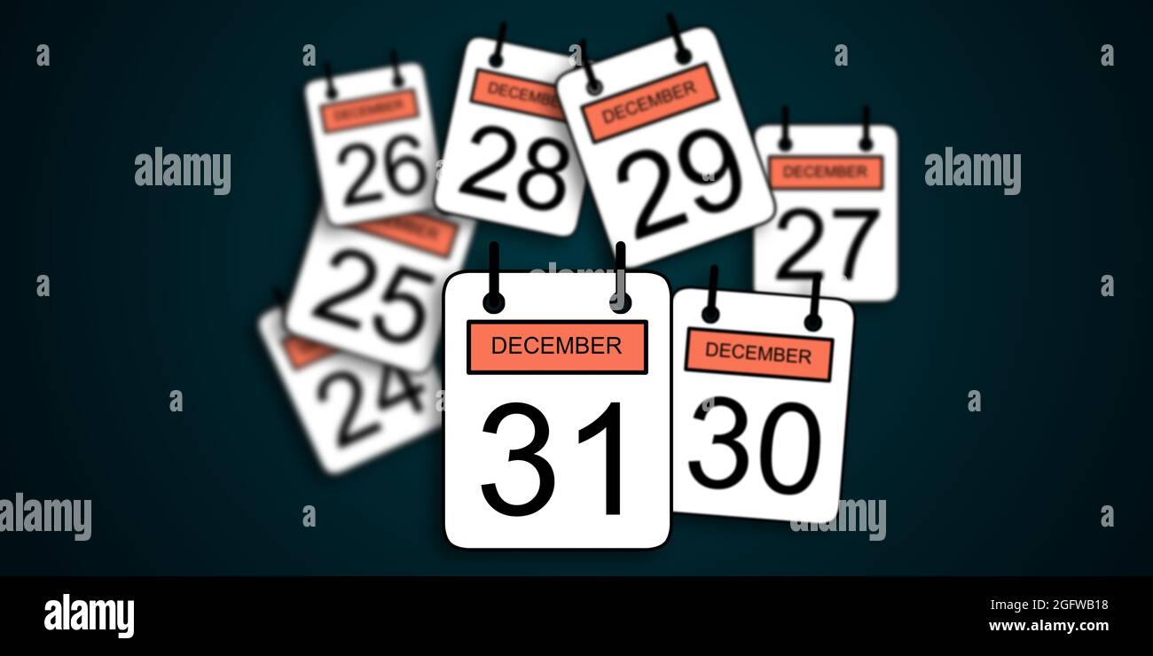 Illustration of a 31 december concept Stock Photo - Alamy