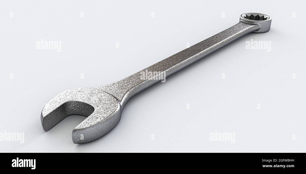 spanner isolated on white background 3d illustration Stock Photo - Alamy