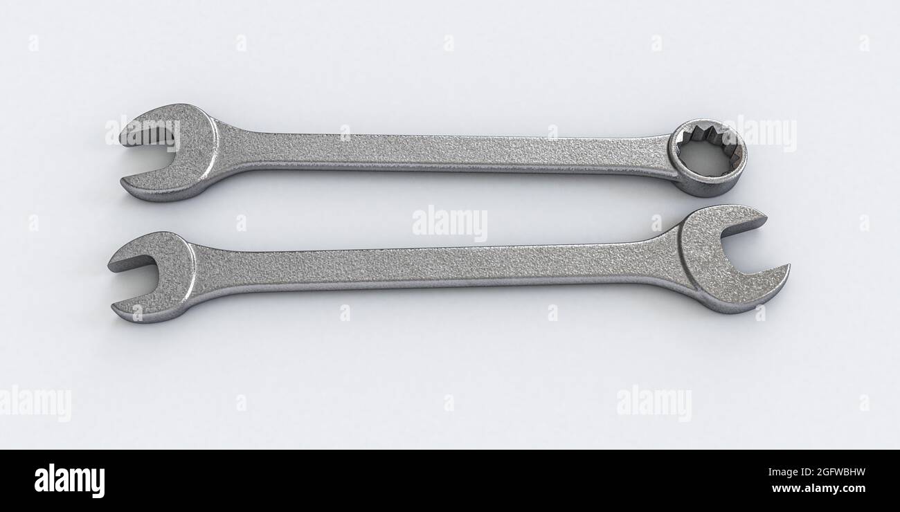 spanner isolated on white background 3d illustration Stock Photo - Alamy