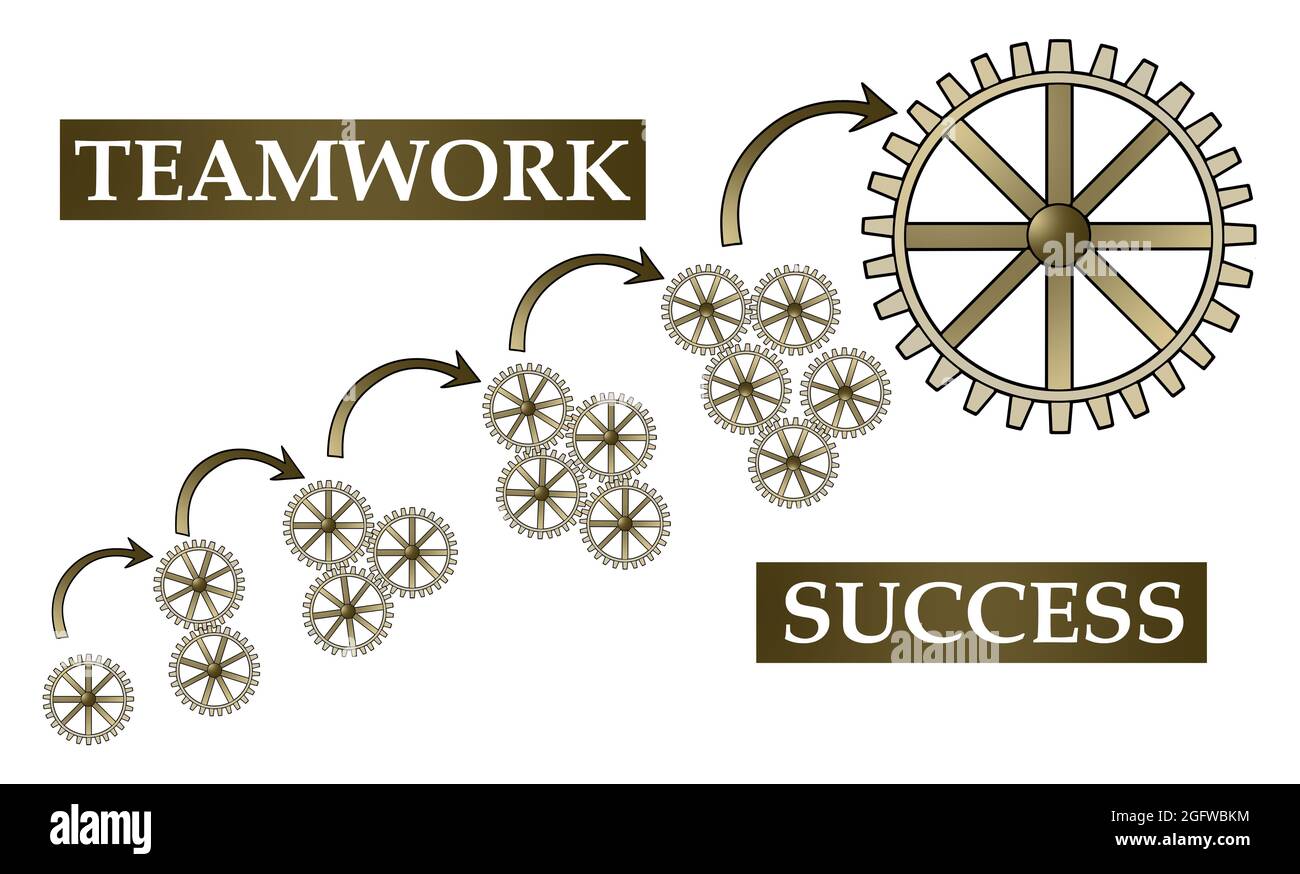 Teamwork success concept drawn on a white background Stock Photo - Alamy