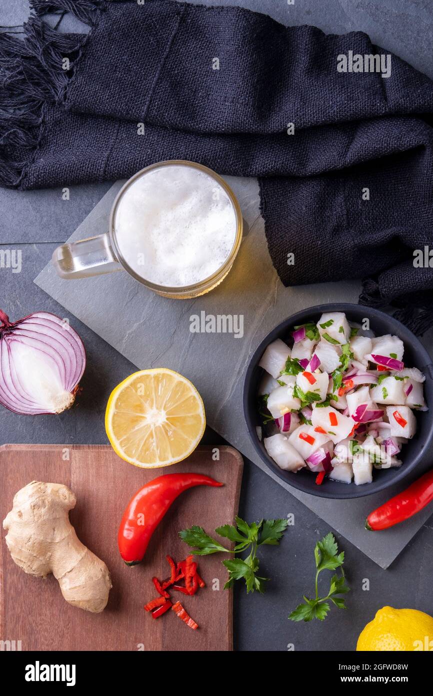 Top view delicious ceviche hi-res stock photography and images - Alamy