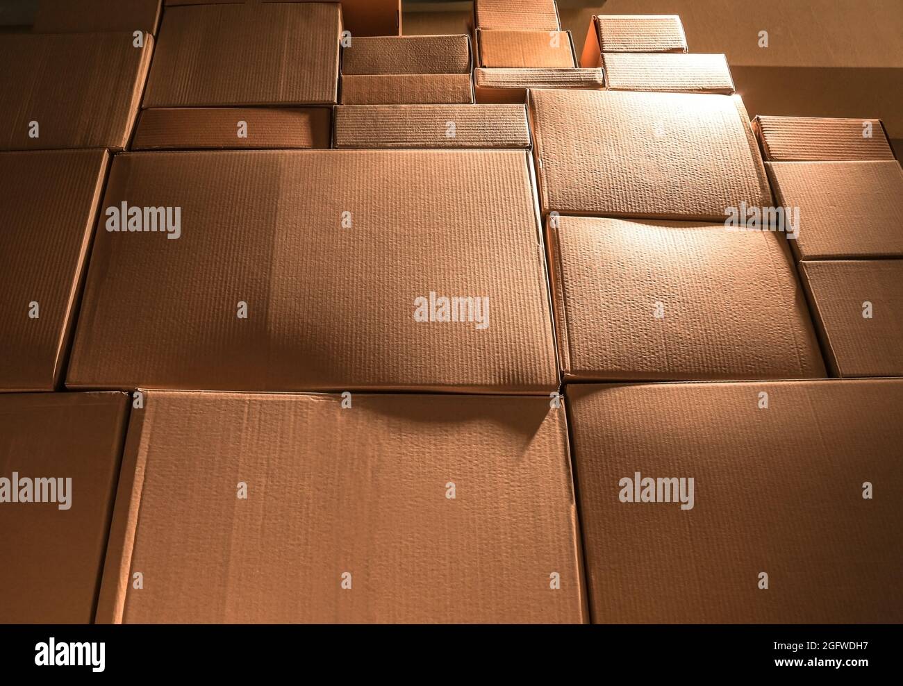 Cardboard boxes background Stock Photo - Alamy