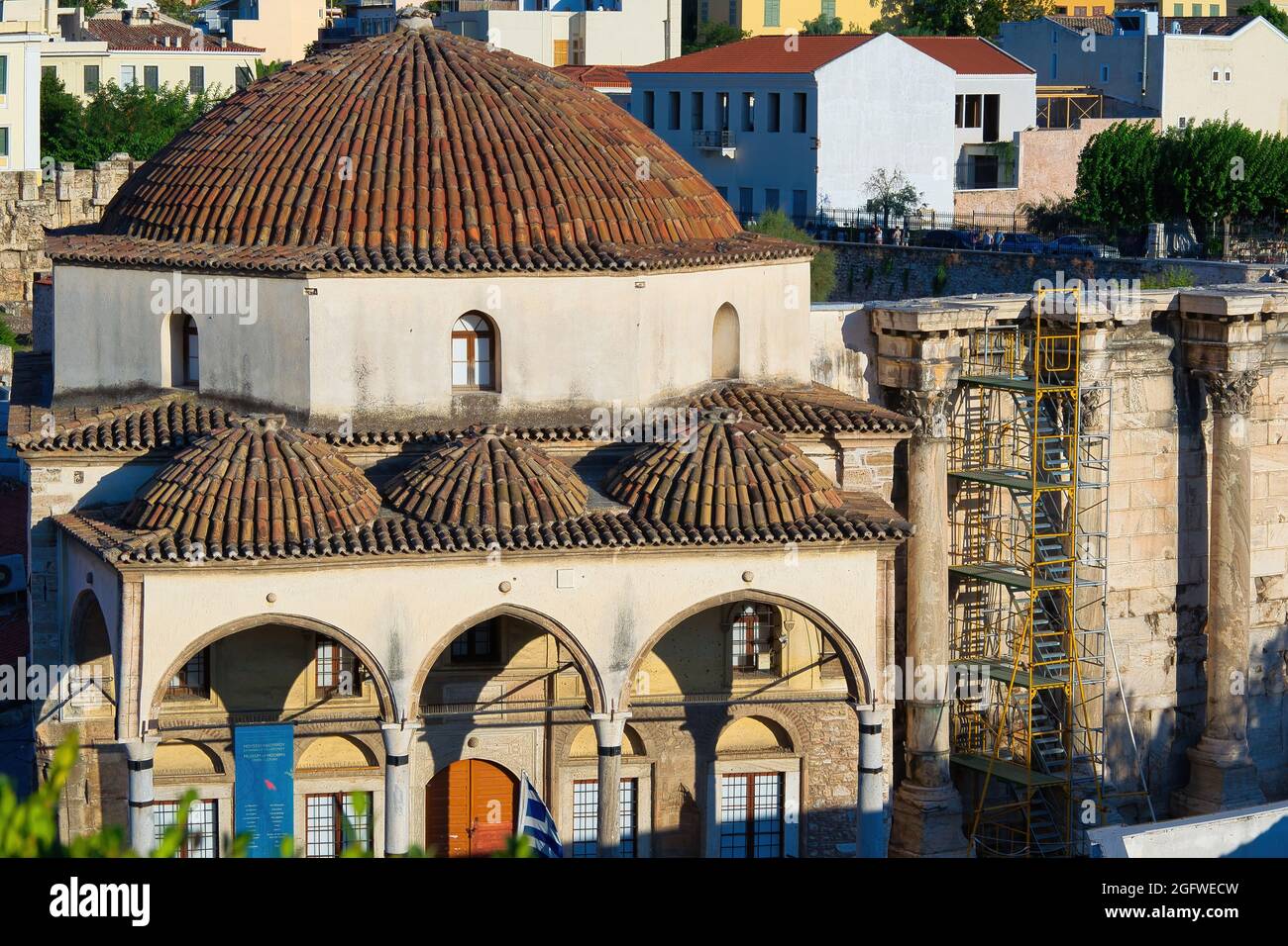 ottoman mosque which was built in 1759 in Monastiraki square, in the ...
