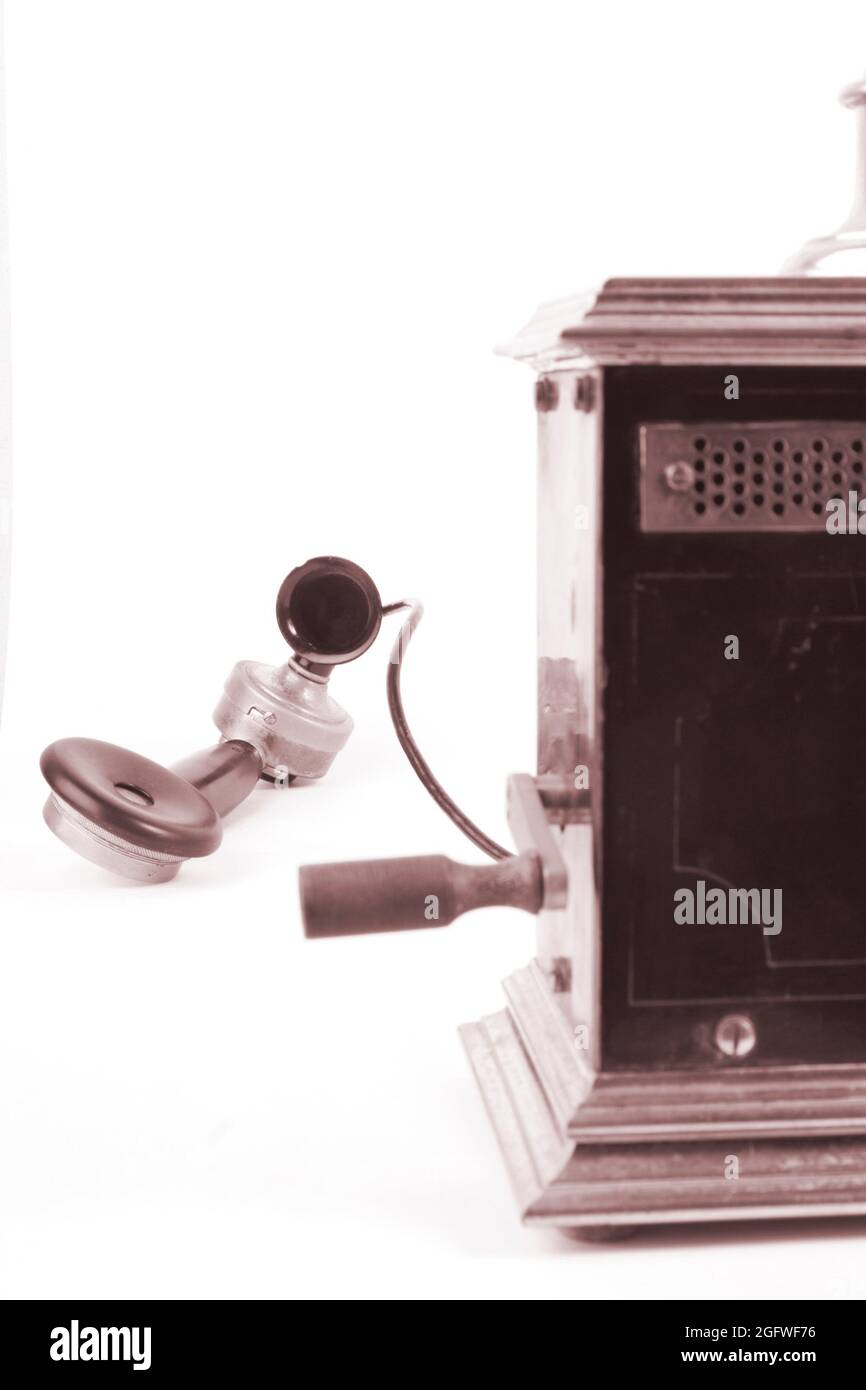 old telephone of the year 1900 Stock Photo - Alamy