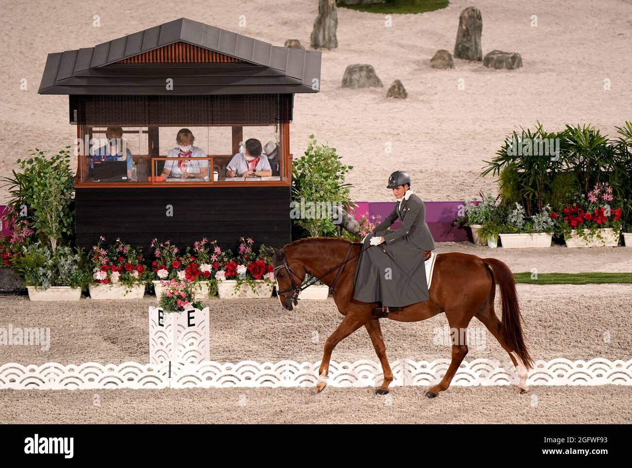 Belgium's Barbara Minneci riding Stuart competes in the Dressage ...