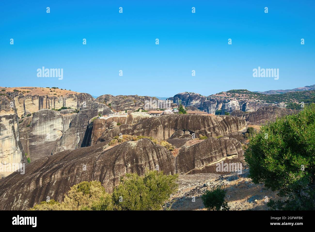 Monastery from Meteora-Greece, beautiful landscape with tall rocks with ...