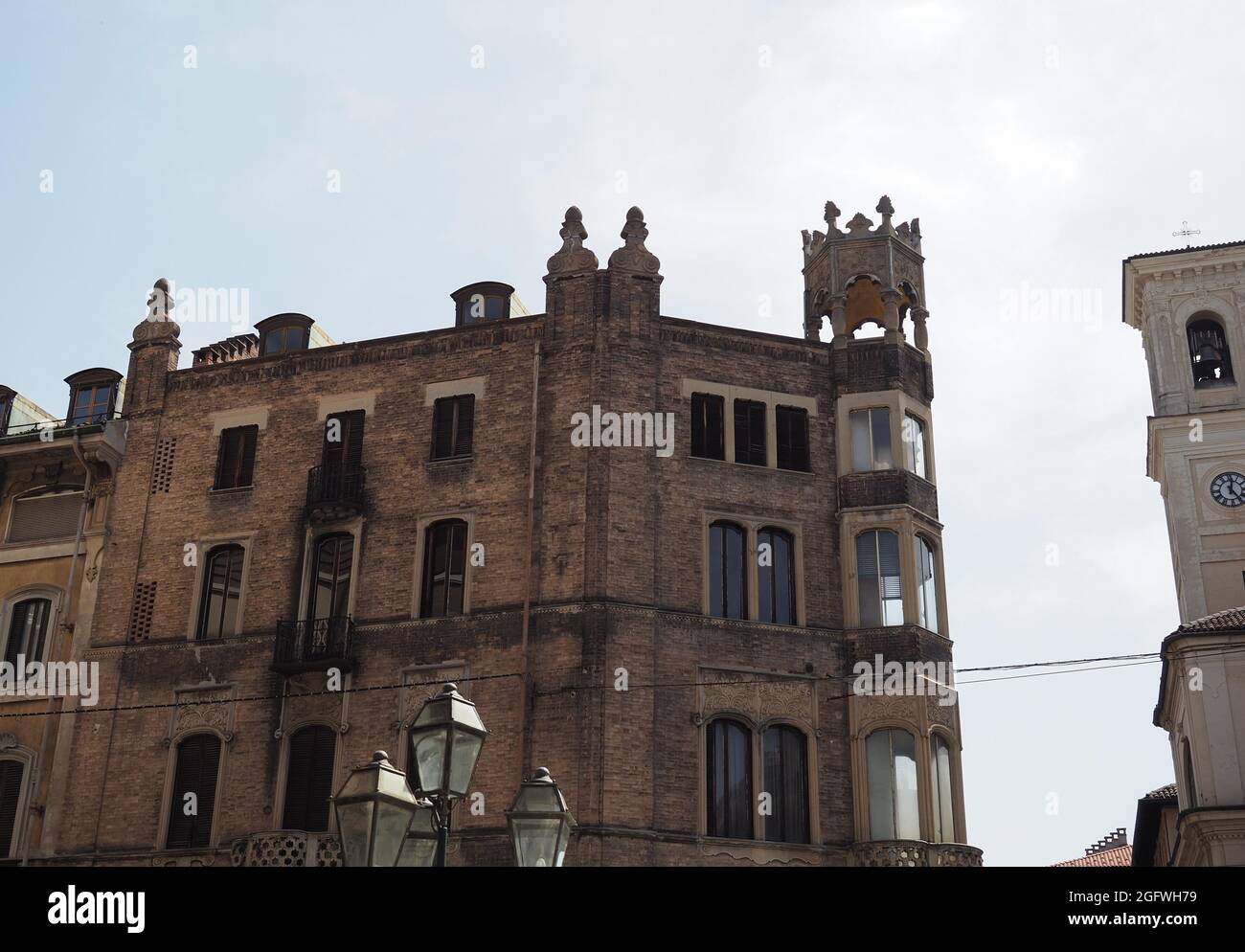 TURIN, ITALY - CIRCA AUGUST 2021: Historical neo gothic building with ...