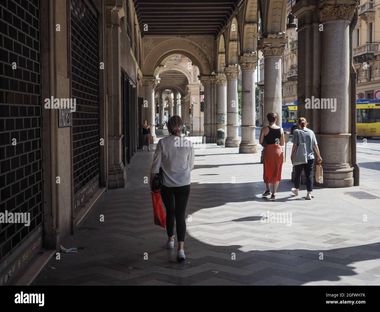 TURIN, ITALY - CIRCA AUGUST 2021: People in the city centre Stock Photo ...