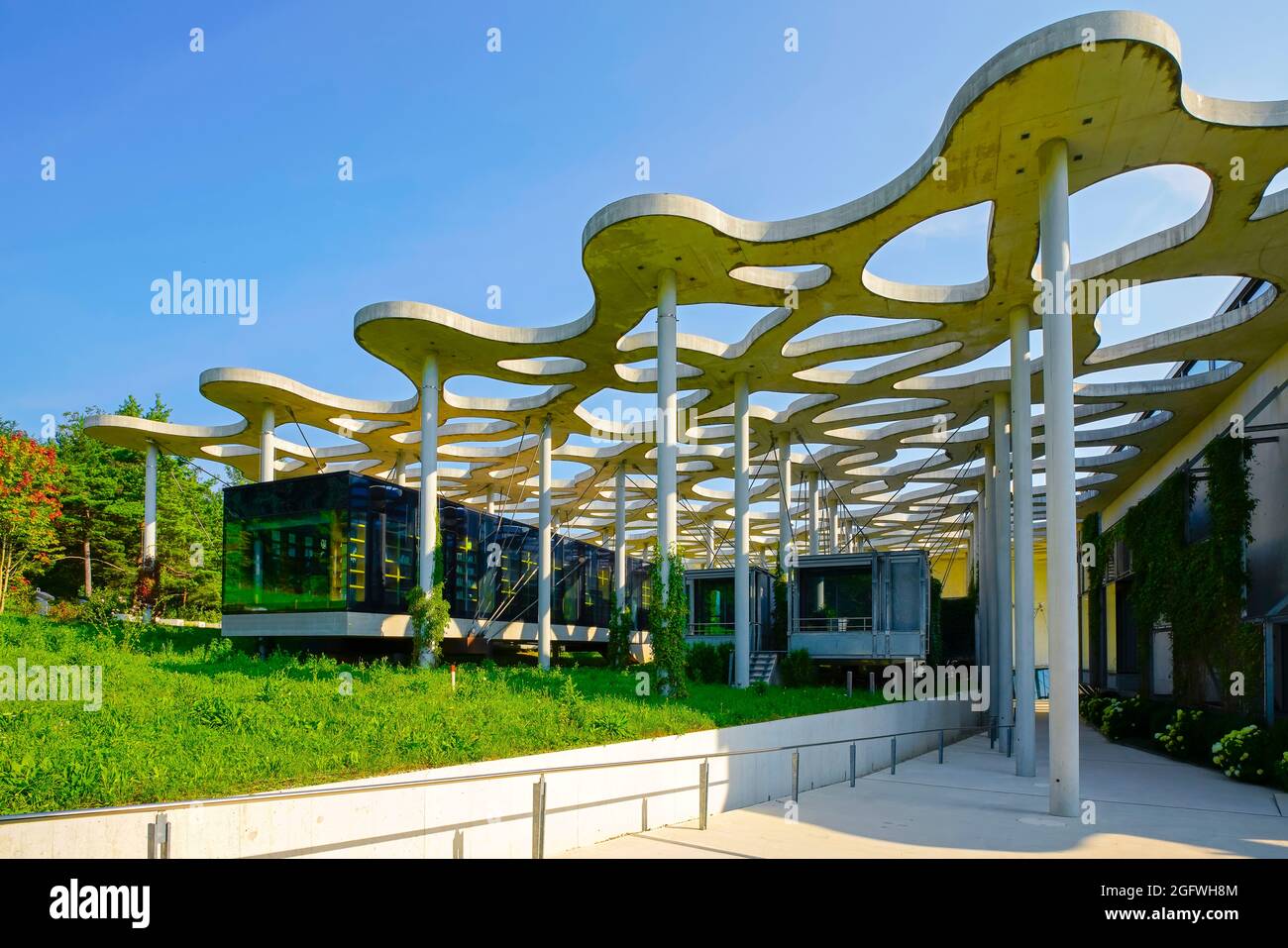 The Jan Michalski Foundation complex in magnificent Jura landscape. The ...