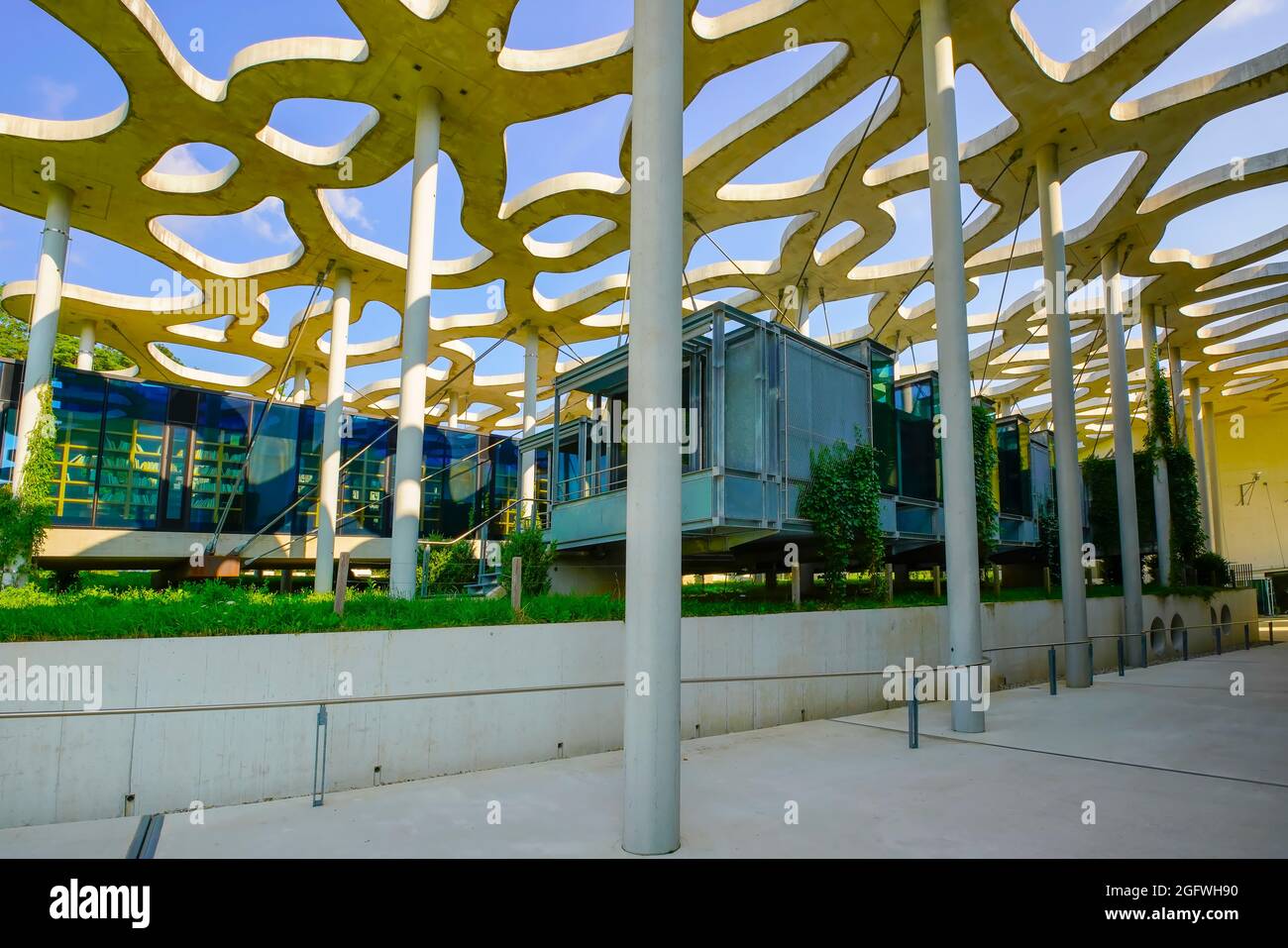 The Jan Michalski Foundation complex in magnificent Jura landscape. The ...