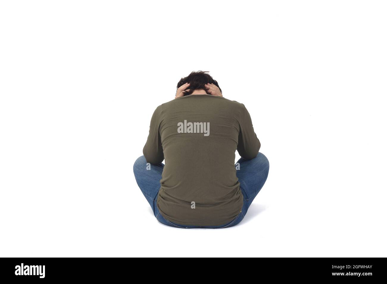 Woman depression back view Cut Out Stock Images & Pictures - Alamy