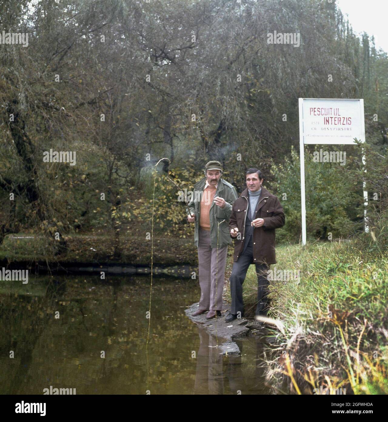 Romanian actors Ilarion Ciobanu & Gheorghe Dinica, approx. 1980 Stock ...