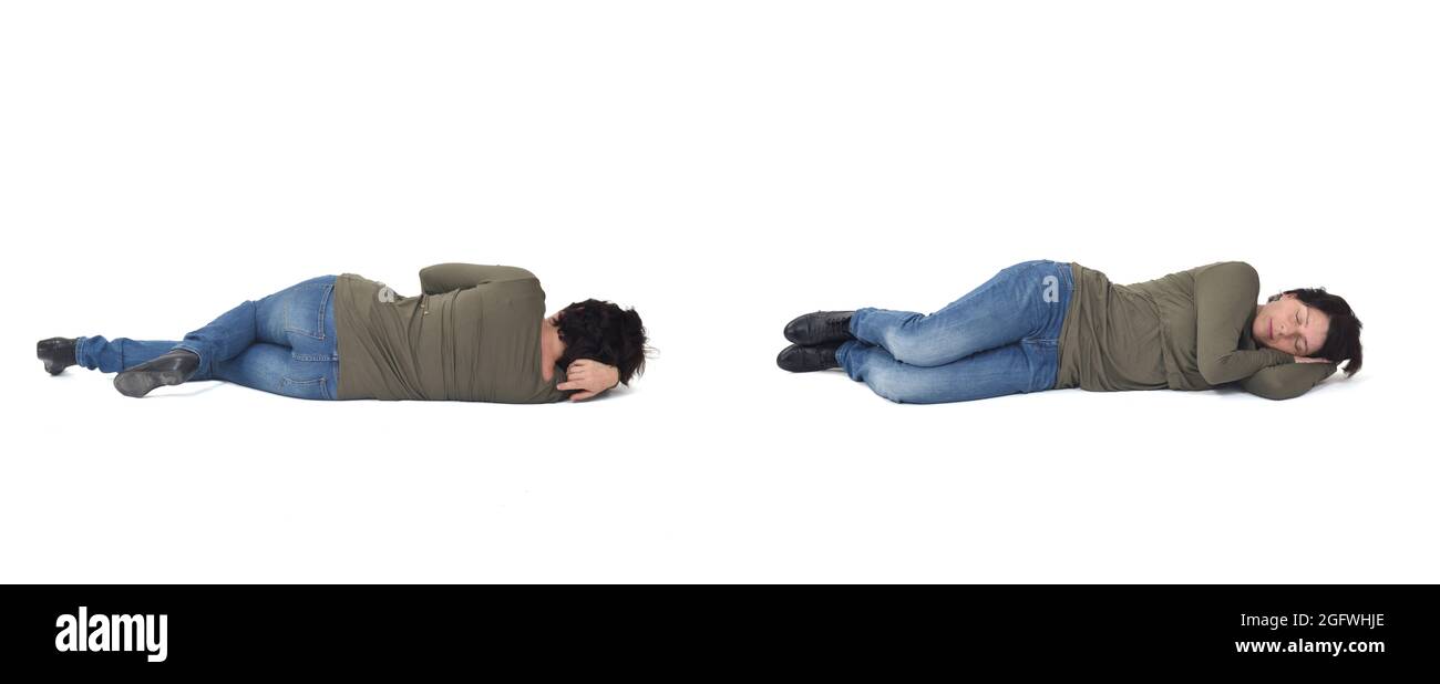 Back view relaxed woman Cut Out Stock Images & Pictures - Alamy