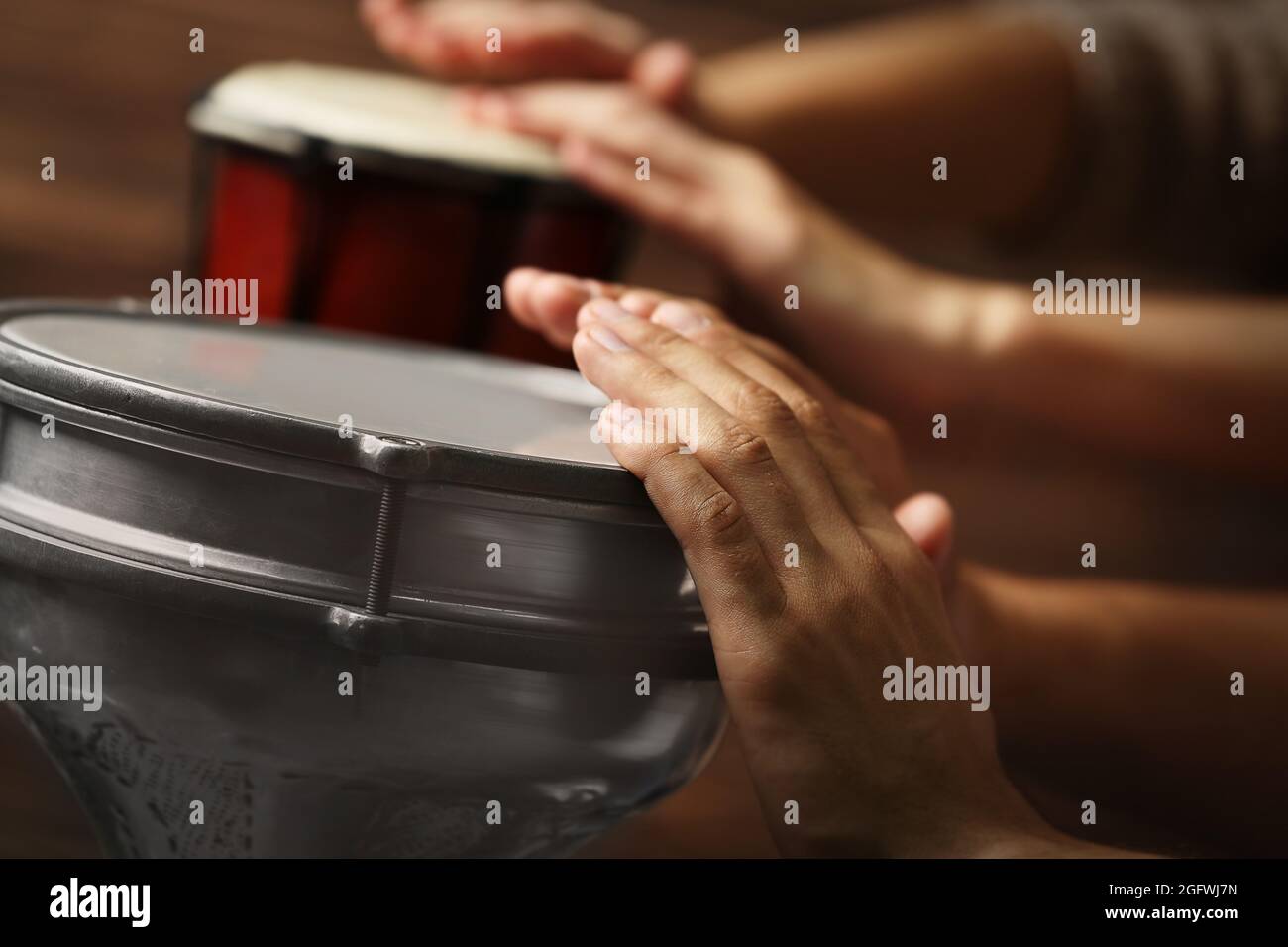 Close up on african drums hi-res stock photography and images - Alamy