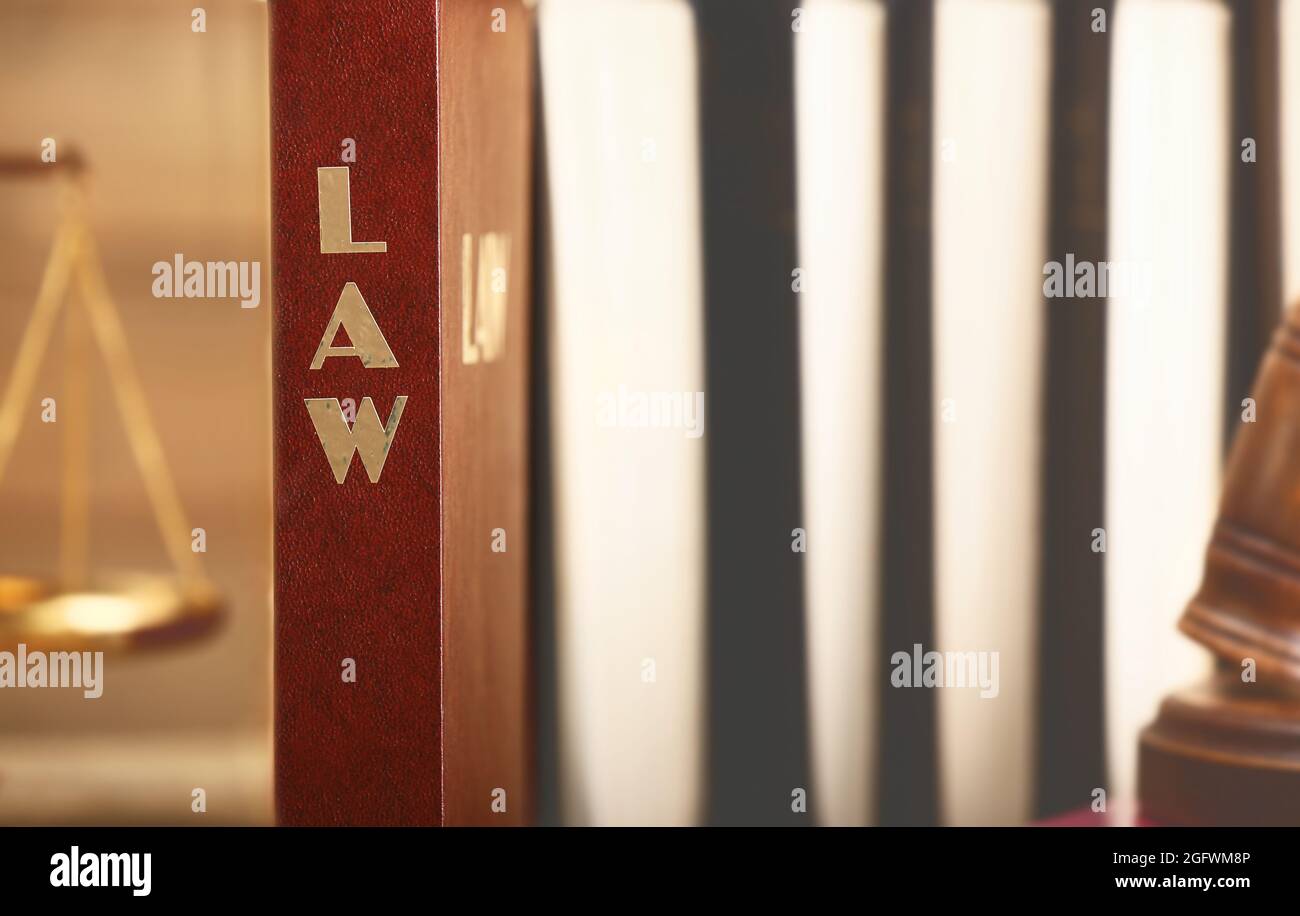 Law books standing in row, closeup Stock Photo - Alamy
