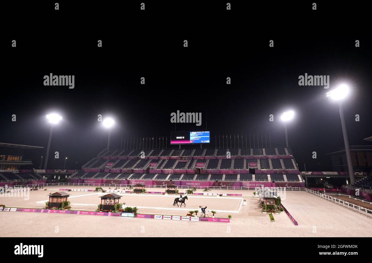 A general view of Ireland's Kate Kerr-Horan riding Serafina T competes ...