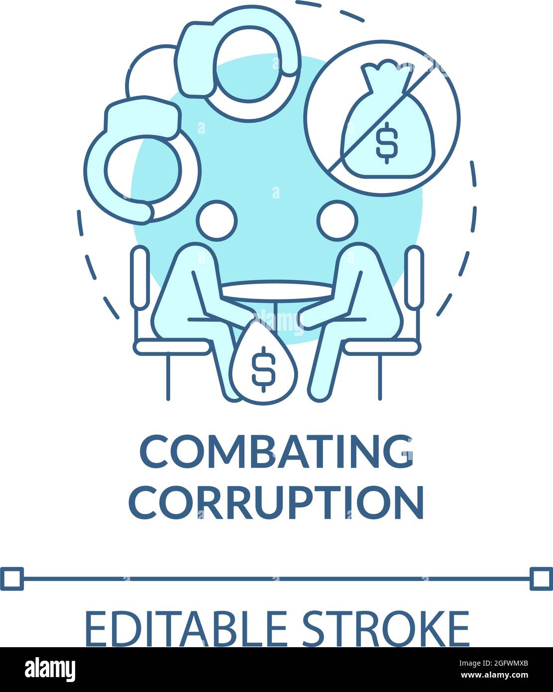 Combating corruption blue concept icon Stock Vector Image & Art - Alamy