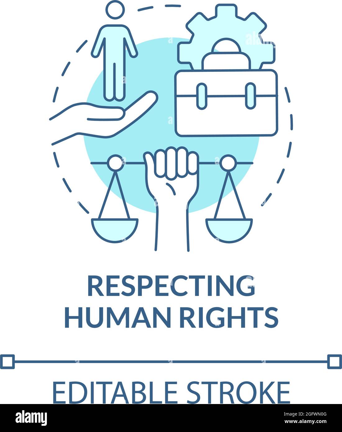 Respecting human rights blue concept icon Stock Vector Image & Art - Alamy