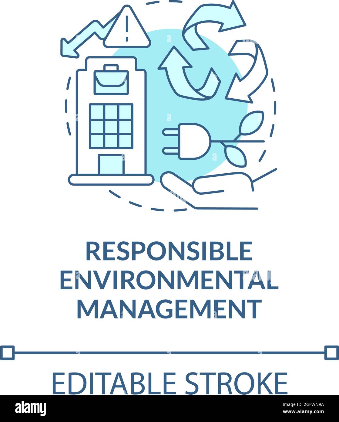 Responsible environmental management blue concept icon Stock Vector ...