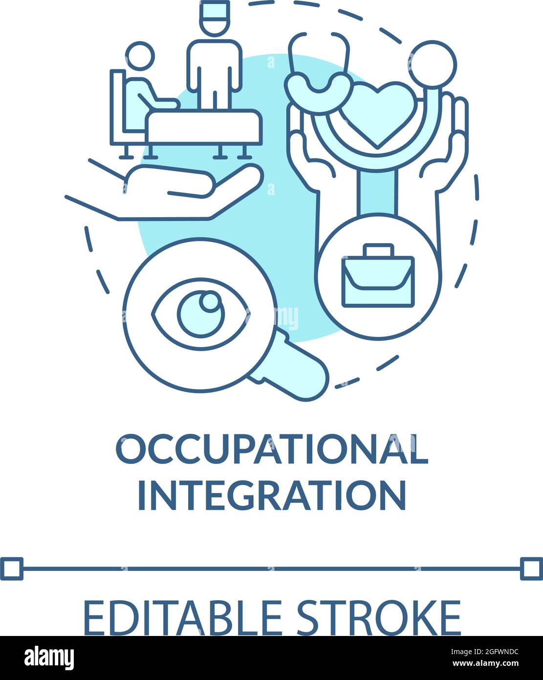 Occupational integration blue concept icon Stock Vector Image & Art - Alamy