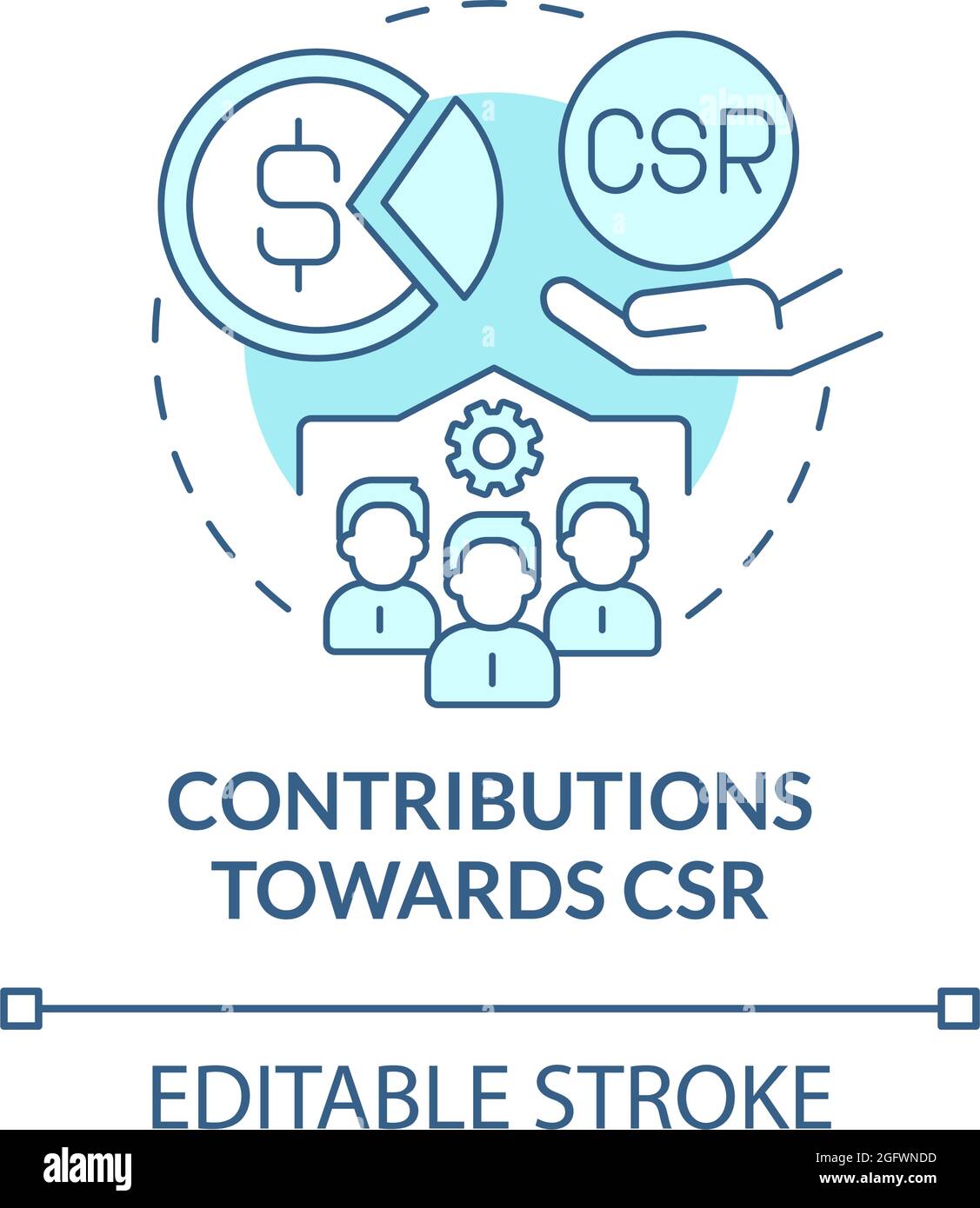 Contributions towards CSR blue concept icon Stock Vector Image & Art ...