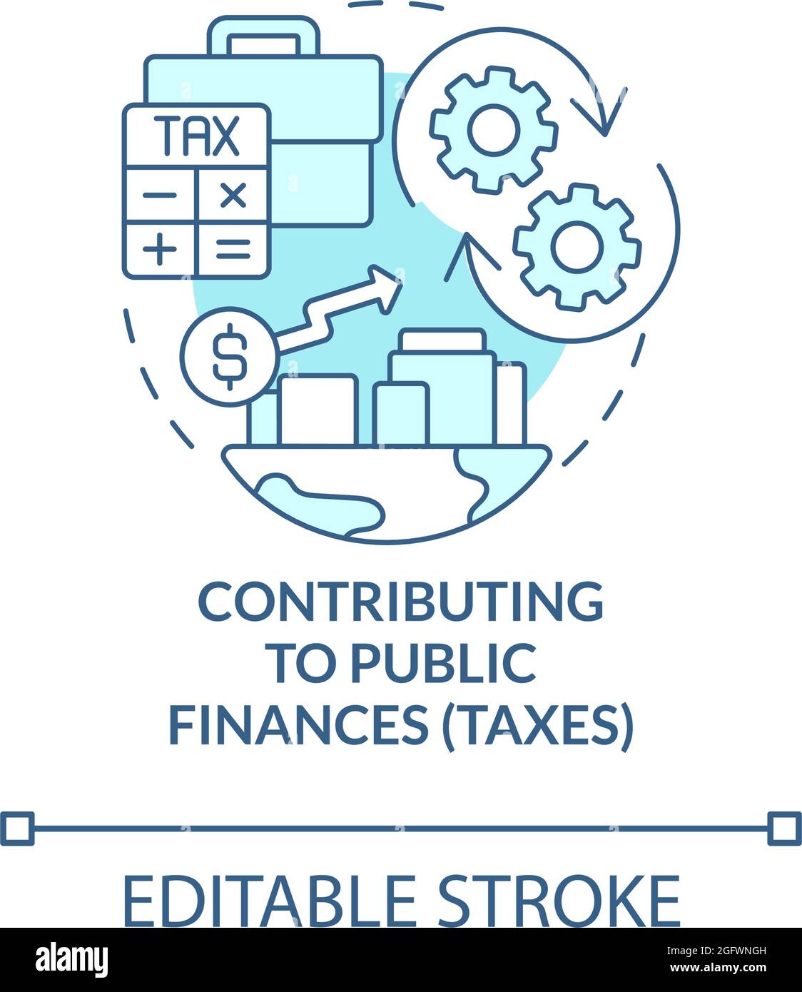 Contributing to public finances blue concept icon Stock Vector Image ...