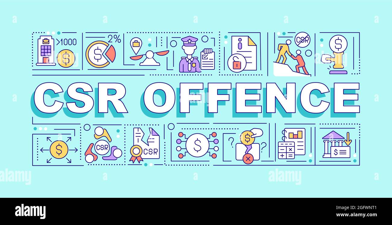 Corporate social responsibility offence word concepts banner Stock ...