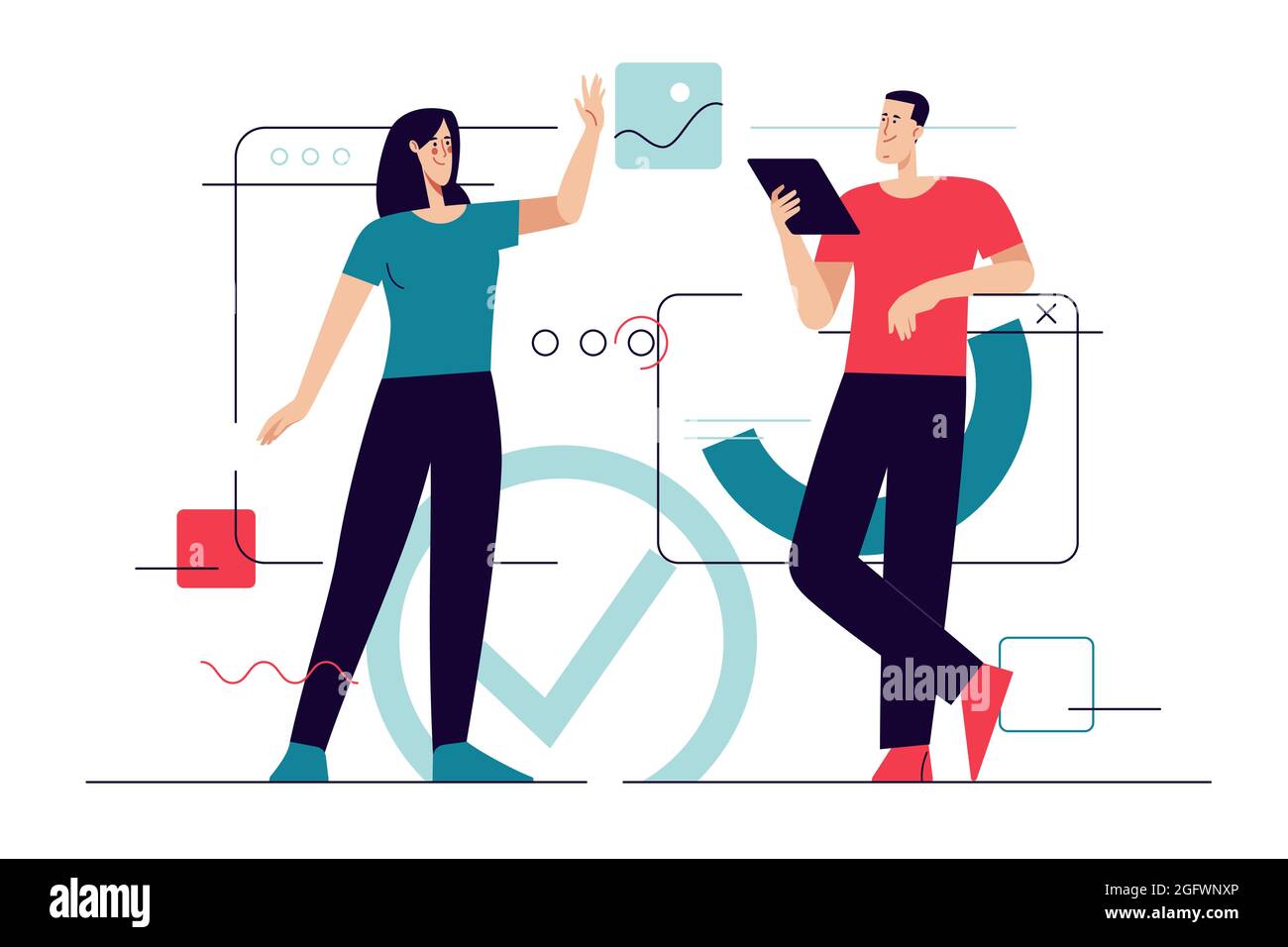 App development web concept with character scene man programming hi-res ...