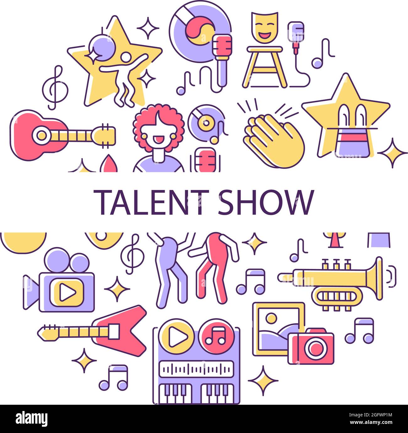 Talent show abstract color concept layout with headline Stock Vector ...