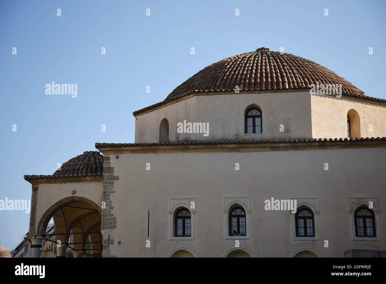 Scenic exterior view of Tzistarakis Mosque a historic Ottoman landmark ...