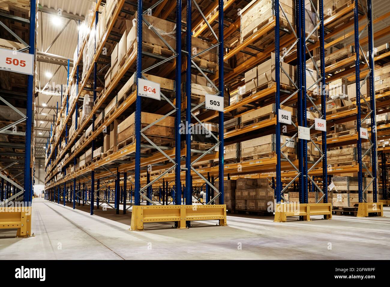 Interior of large warehouse Stock Photo - Alamy