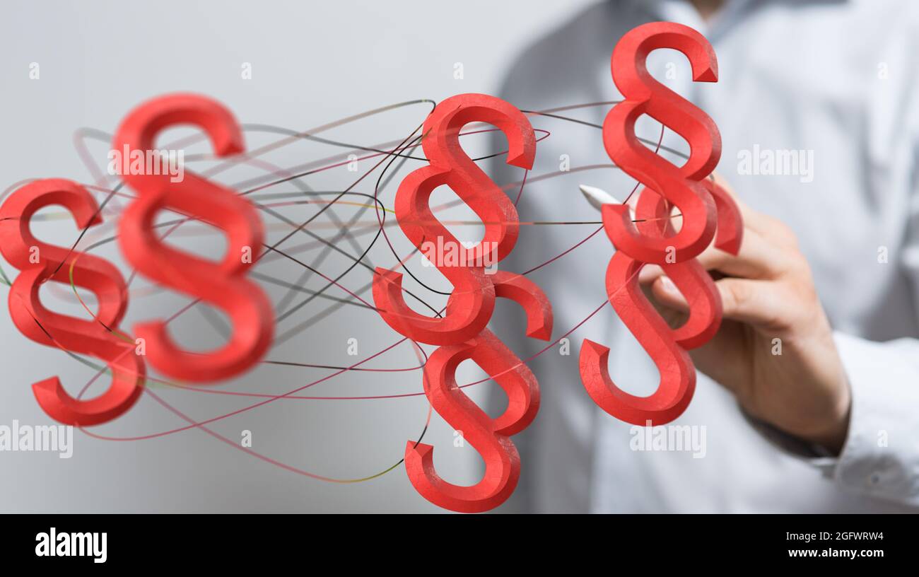 Hand holding section sign icons - the concept of law and justice Stock ...