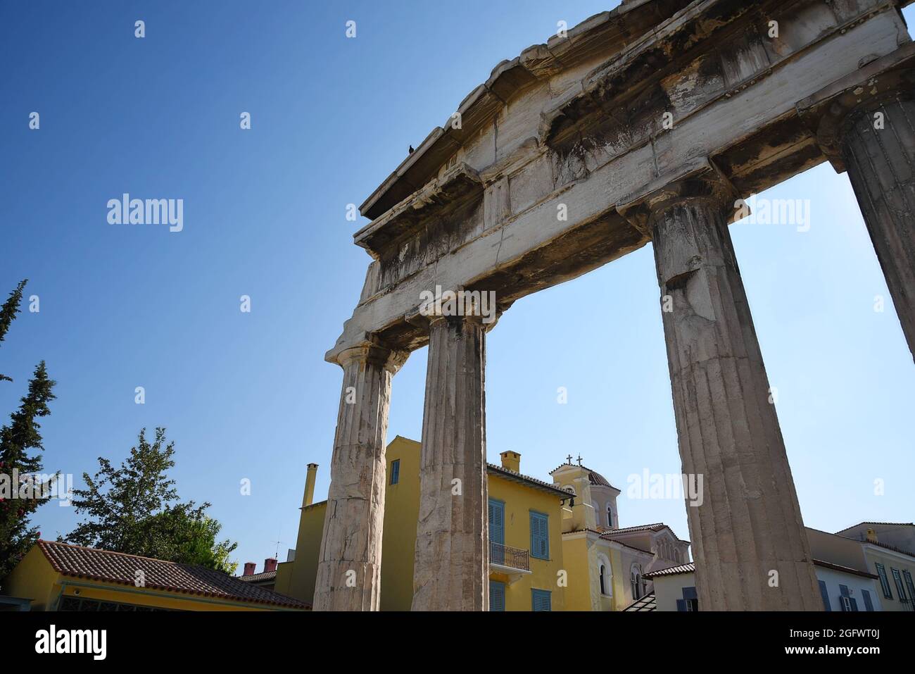 Vintage postcard photo of Athena Archegetis Gate an ancient historic ...