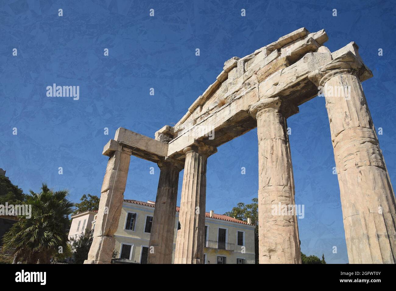 Vintage postcard photo of Athena Archegetis Gate an ancient historic ...