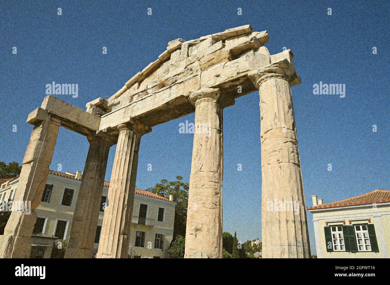 Vintage postcard photo of Athena Archegetis Gate an ancient historic ...