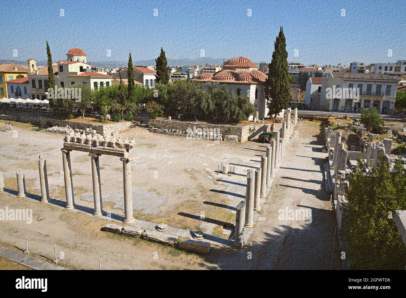 Landscape with panoramic view of the Roman Forum an ancient historic ...