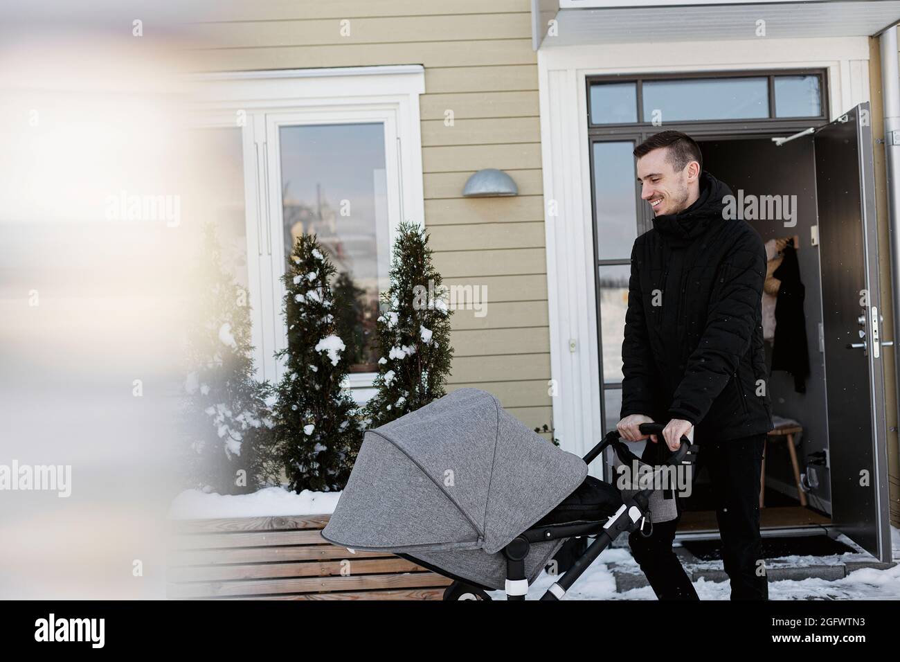 Man pushing pram hi-res stock photography and images - Alamy