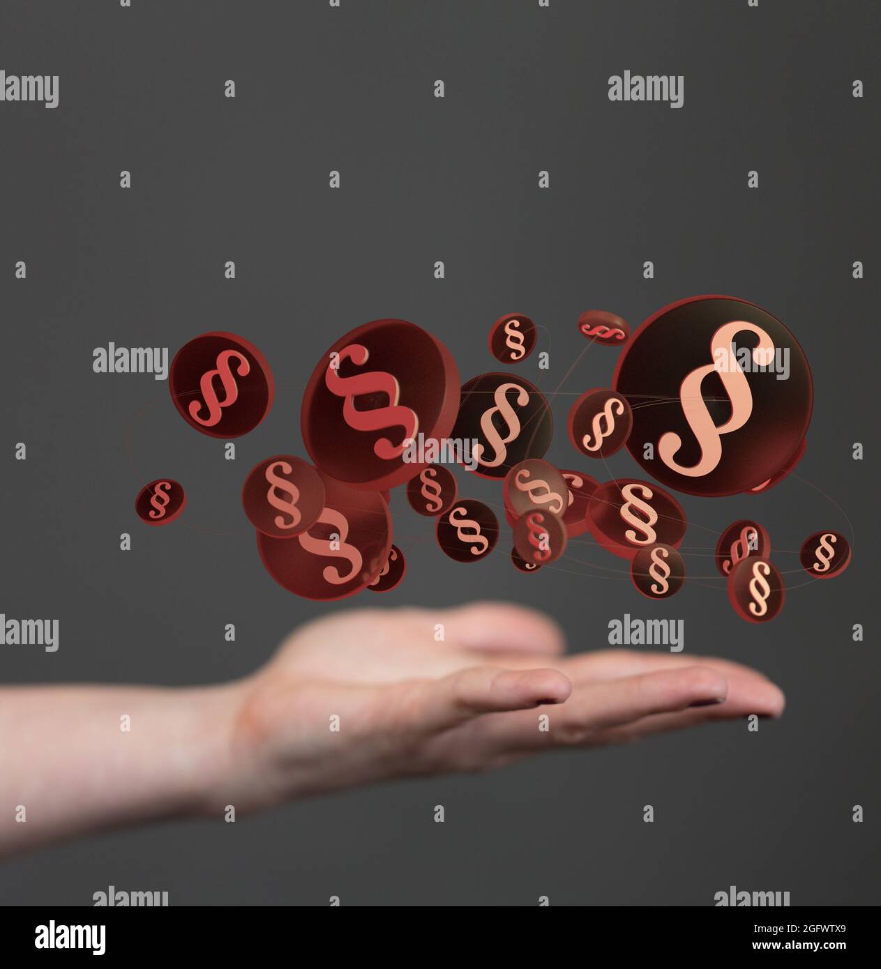 Hand holding section sign icons - the concept of law and justice Stock ...