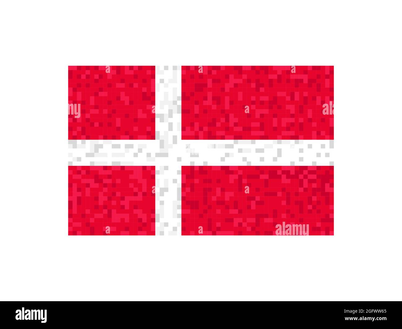 Denmark flag pixel art. 8-bit Denmark flag sign. Design for a festive ...