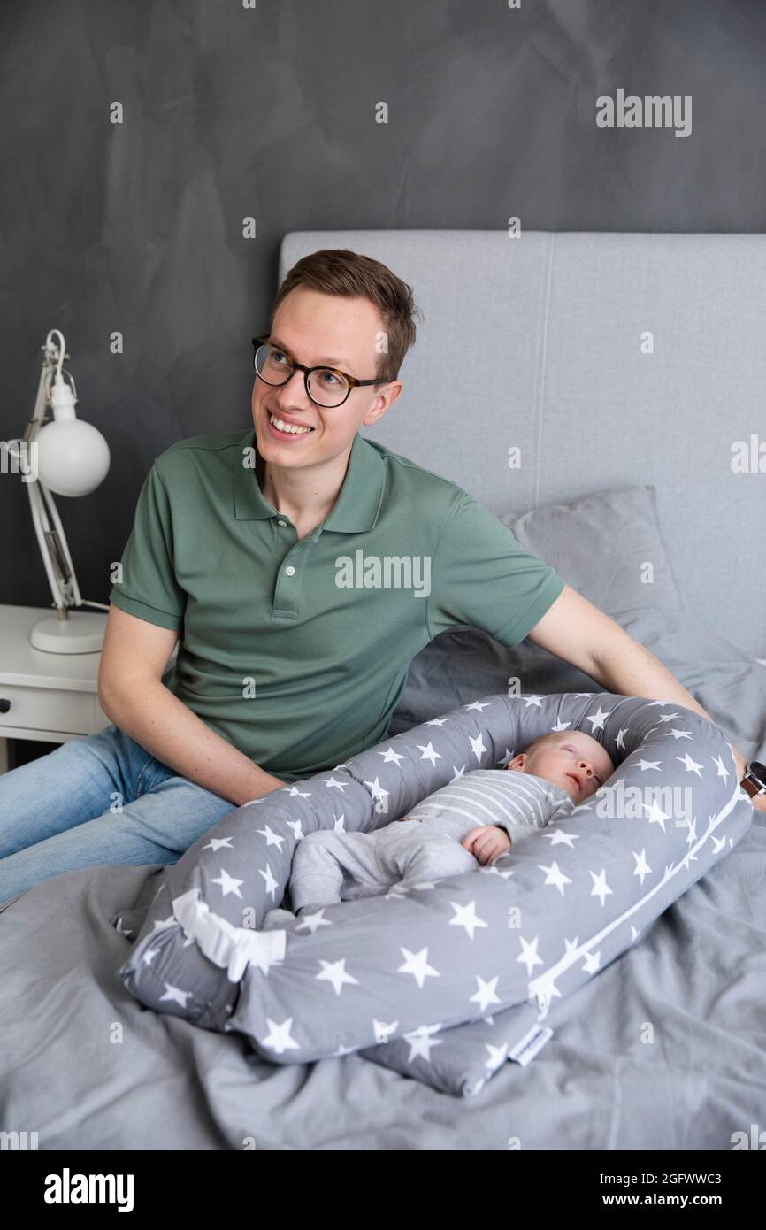 Father sleeping bed hi-res stock photography and images - Alamy