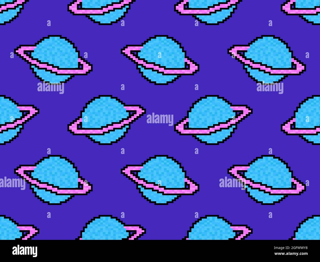 Saturn pixel art seamless pattern. Saturn 8 bit graphics video games ...