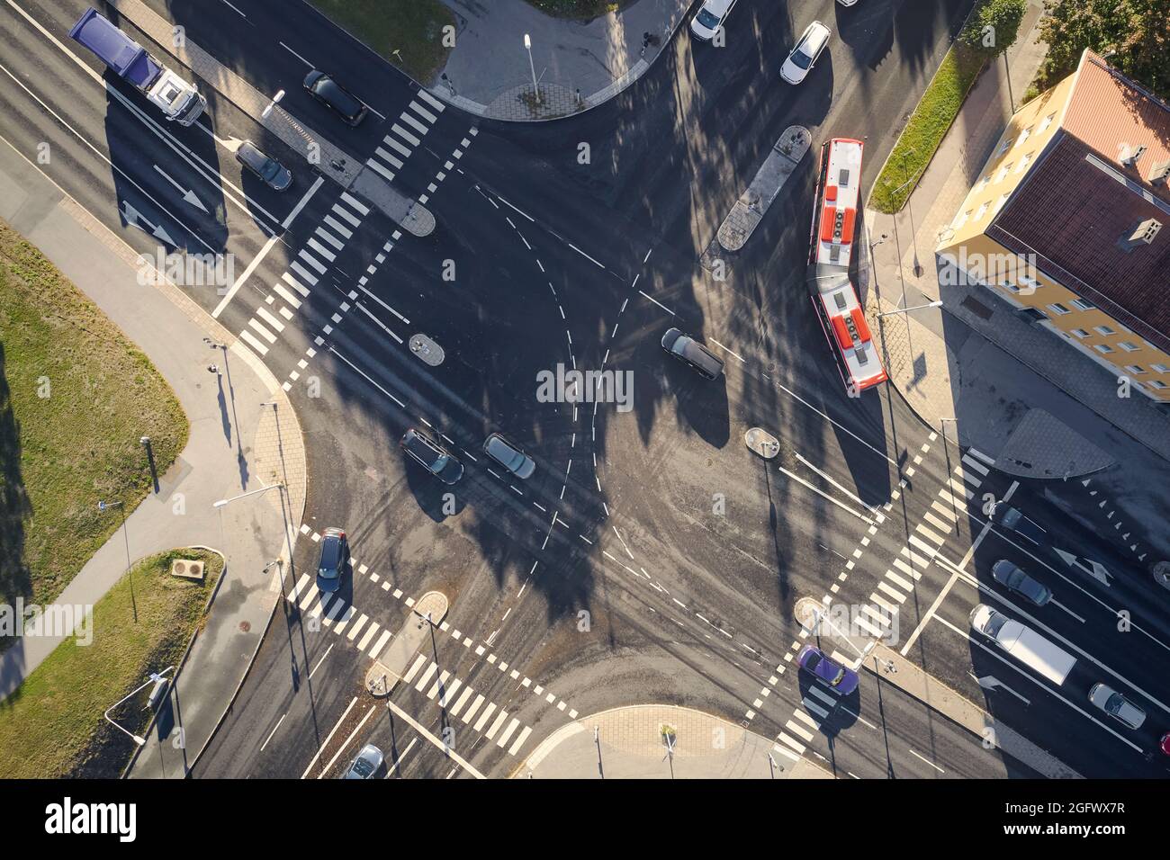 Aerial view of crossroad Stock Photo - Alamy
