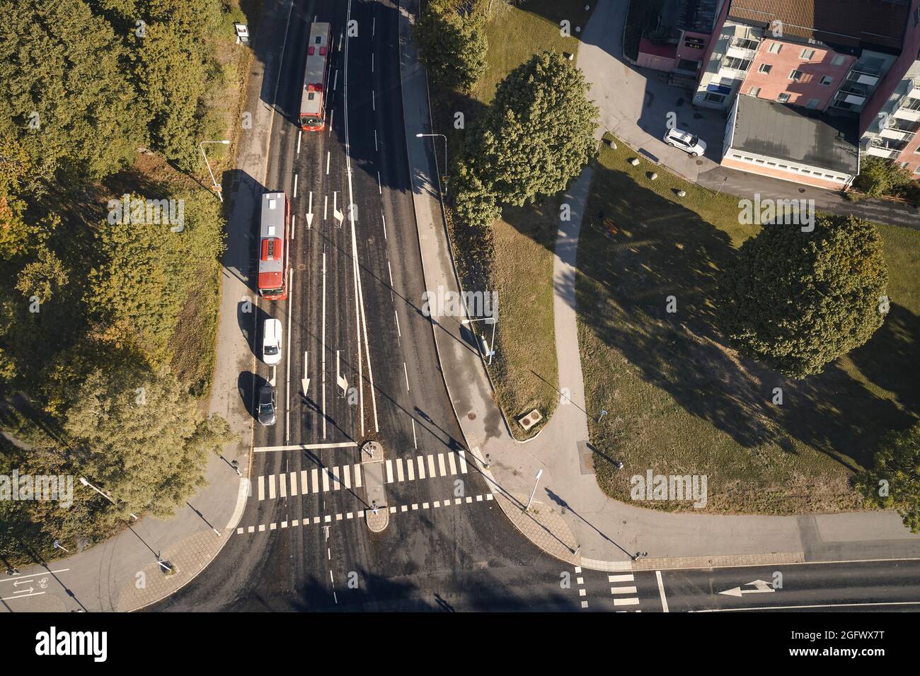 Aerial view of crossroad Stock Photo - Alamy Aerial view of crossroad Stock Photo - Alamy