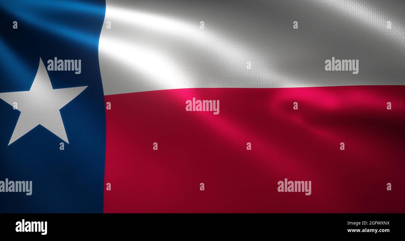 Texas Flag, United States of America, waving folds, close up view, 3D ...