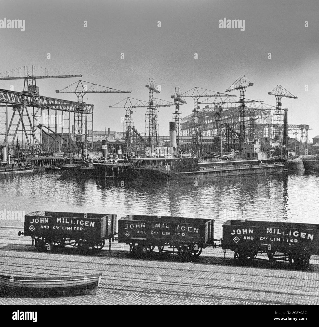 An early 20th century photograph of the Abercorn Basin and Ship ...