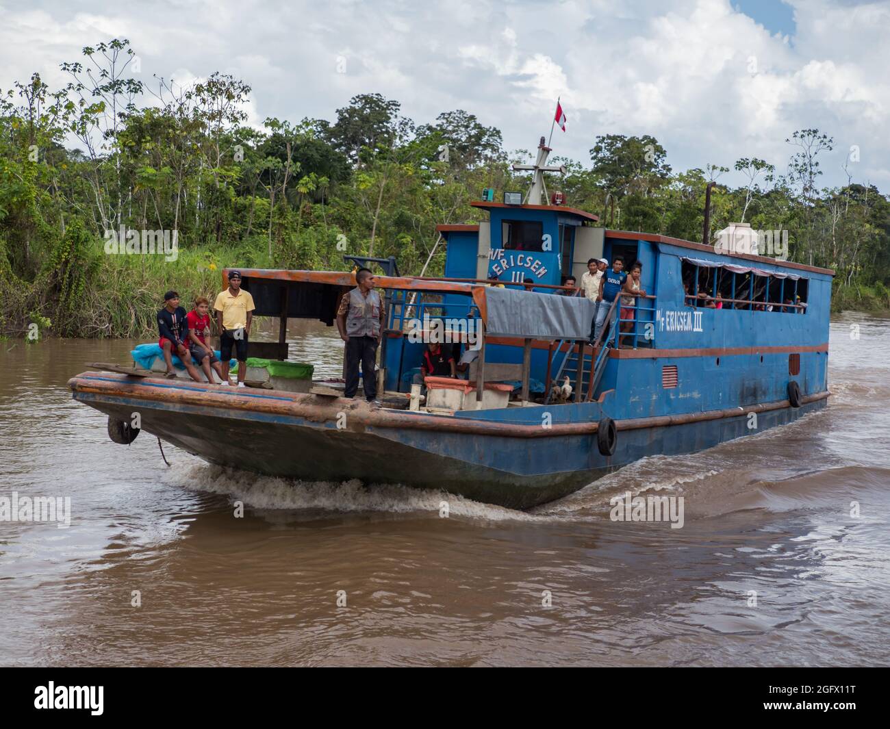 Iquitos, Peru - Dec, 2019: Ferry boat on the Amazon River, Amazonia ...