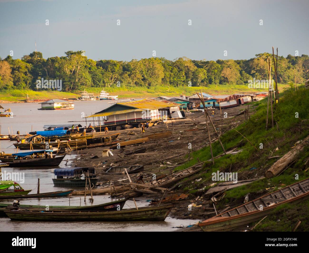 Santa Rosa, Peru, view for Leticia - Sep, 2019: Floating houses on ...